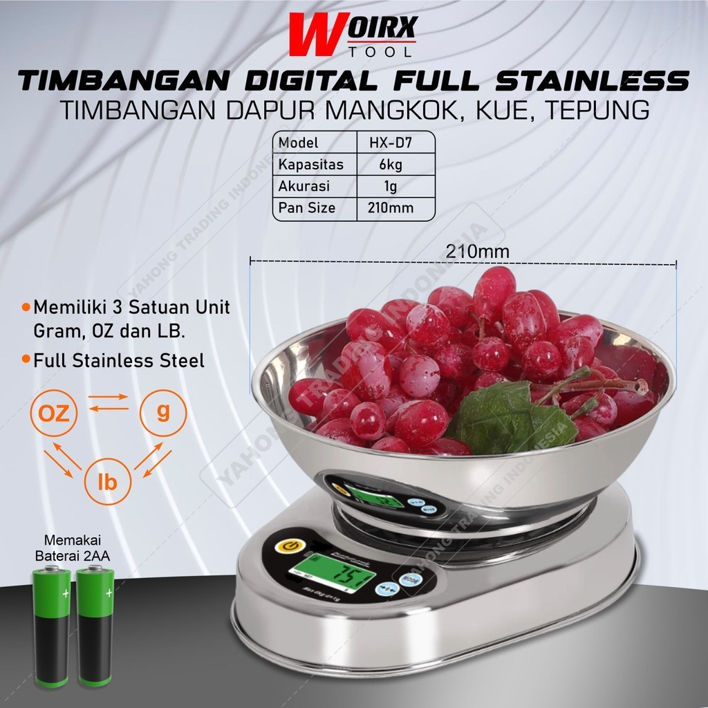 Jual Timbangan Digital 6kg 1g Timbangan Kue Timbangan Dapur Mangkok WOIRX TOOL | Shopee Indonesia
