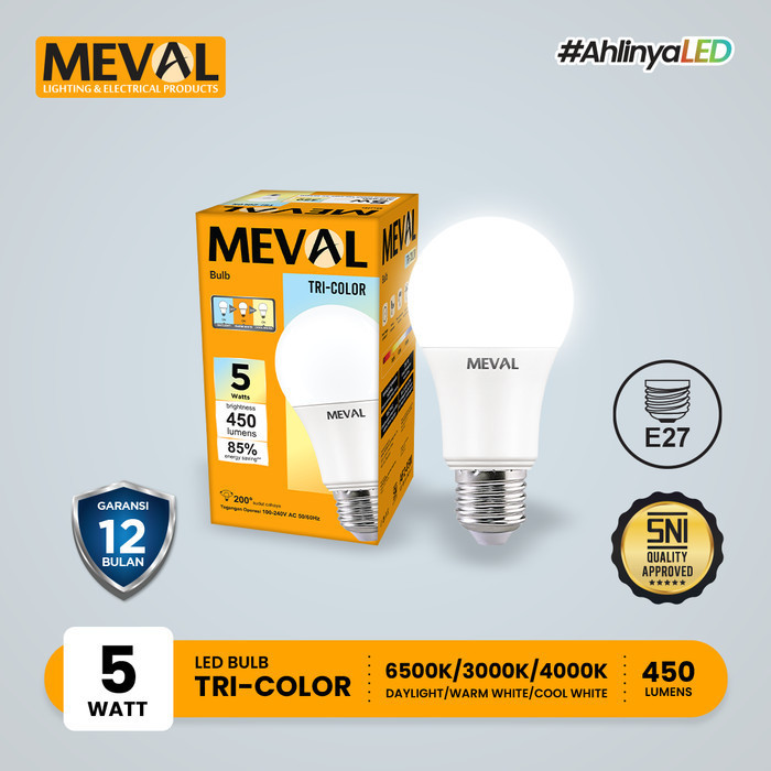 Jual MEVAL Lampu LED Bulb Tri Color | Shopee Indonesia