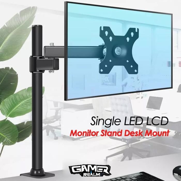 Jual Bracket Single LED LCD Monitor Stand Desk Mount up to 27 inch ...
