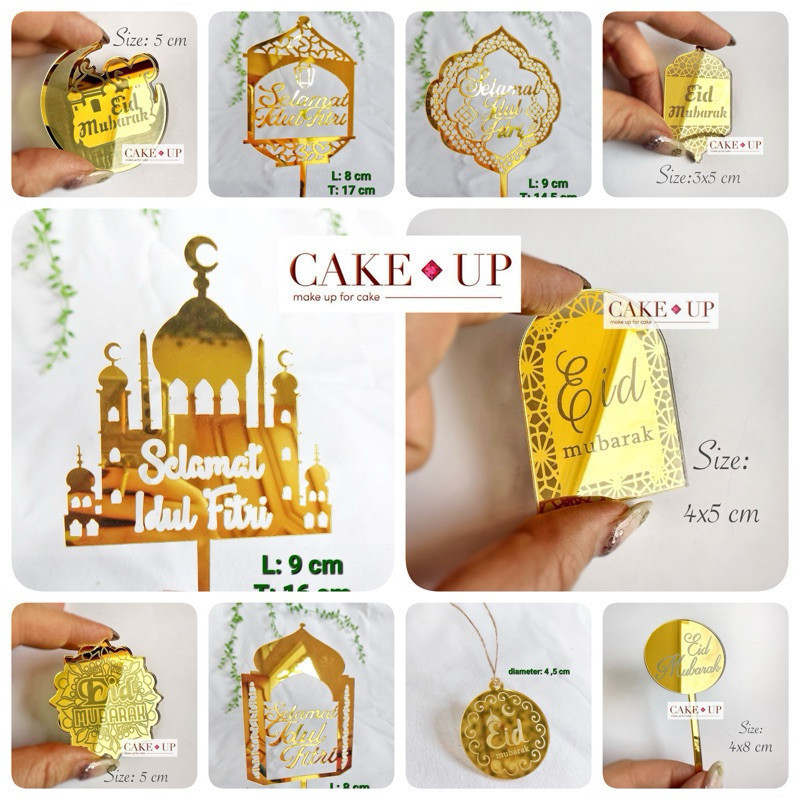 Jual 10pcs Cake Topper Idul Fitri Lebaran Ramadan Eid Mubarak Topper ...