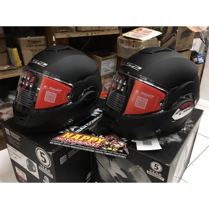 Jual Produk quality Helm modular LS2 FF399 V3 black matt Eurofit Logo ...
