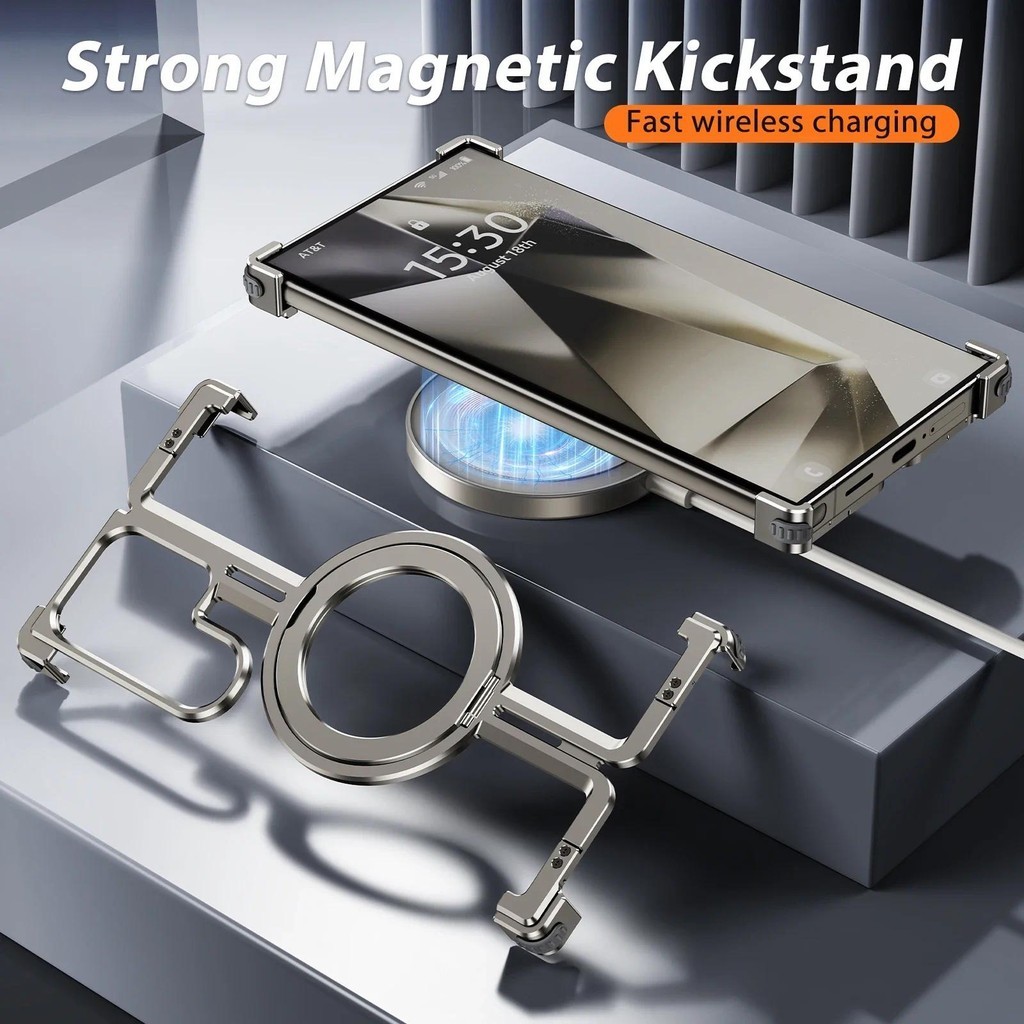 Jual 2-in-1 Metal Frameless Magnetic Holder Phone Casing Suitable for ...