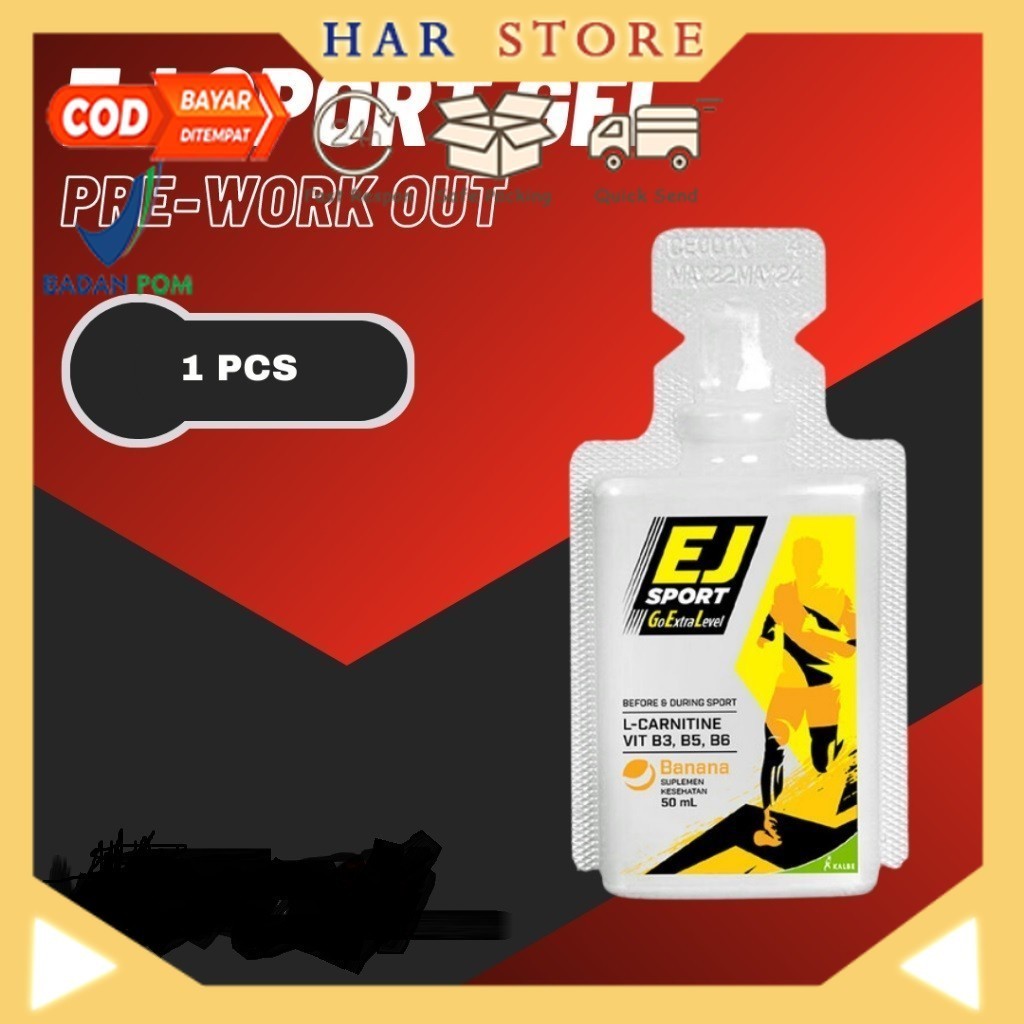 Jual EJ SPORT Energy Gel Sport Gel Extra Banana Flavor 50ML Per Pcs Gu ...