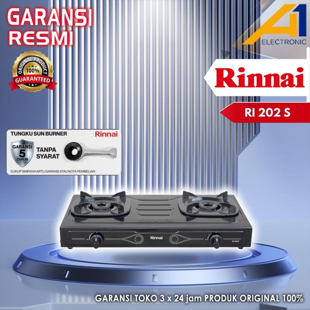 Jual Kompor Gas RINNAI RI 202 S / RI 202S 2 Tungku | Shopee Indonesia