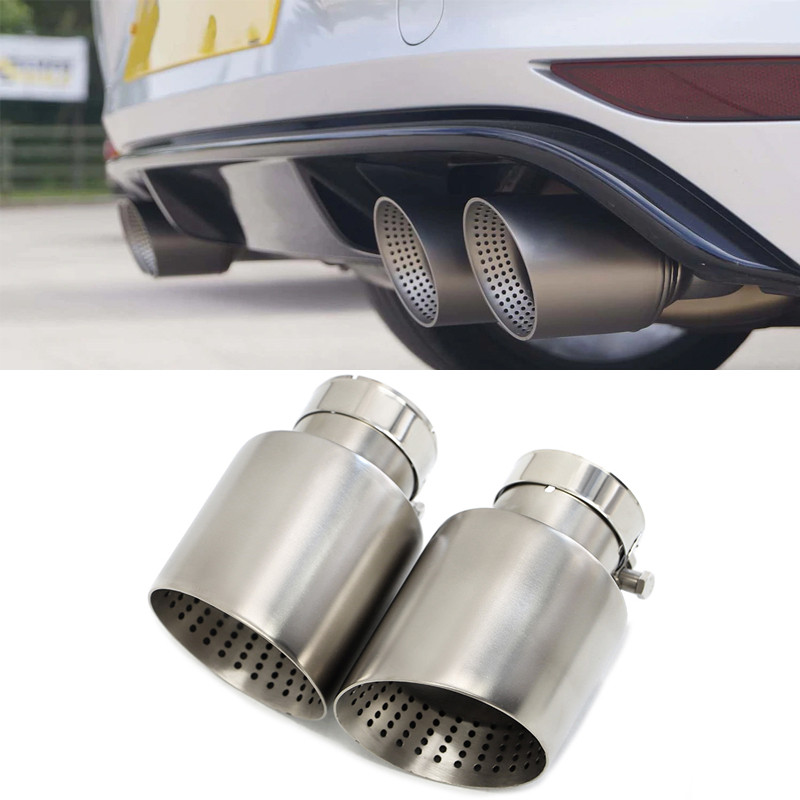 Jual 1 Pcs Matte Stainless Steel Car Exhaust Tip System Pipe Universal ...