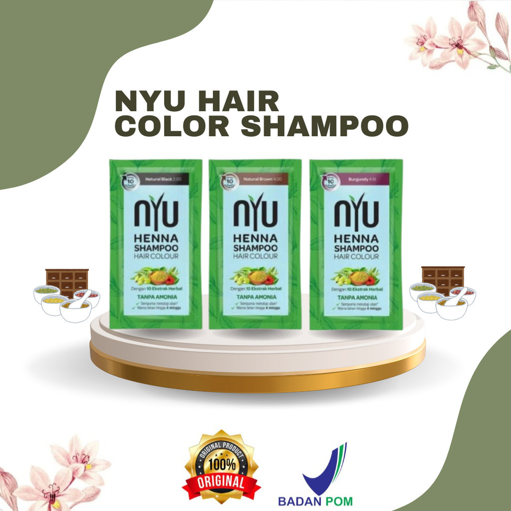 Jual LACIKOSME NYU HENNA SHAMPOO HAIR COLOUR 20 GR | 10 EKSTRAK HERBAL ...