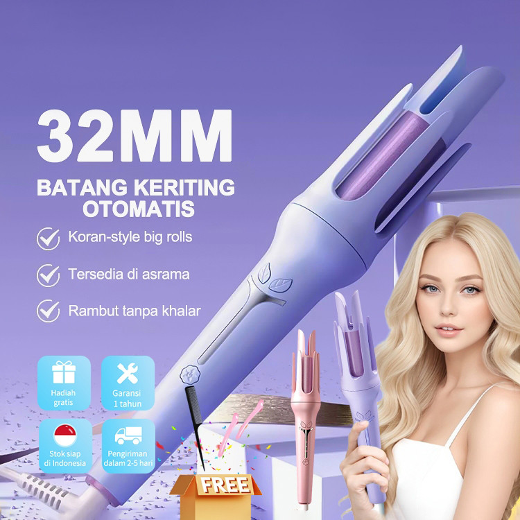 Jual Catokan Rambut Keriting Keramik 32mm Catokan Keriting Otomatis Alat Pengeriting Rambut ...