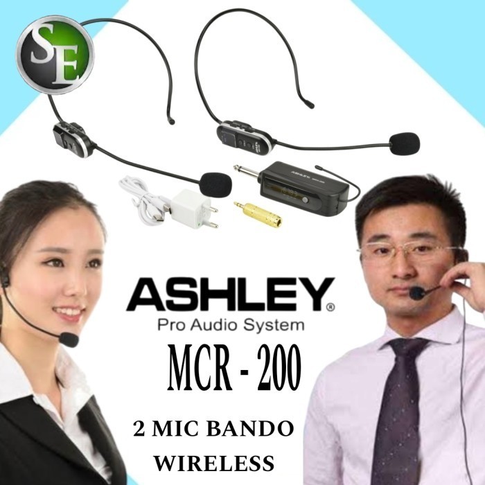 Jual Grosir 2 Mic Wireless Bando ASHLEY MCR 200, Microphone Imam Mesjid ...