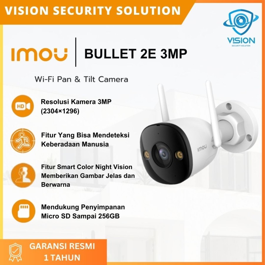 Jual Imou Bullet 2E 3MP IPC-K3DP-3H0WF Audio Full-Color CCTV IP ...