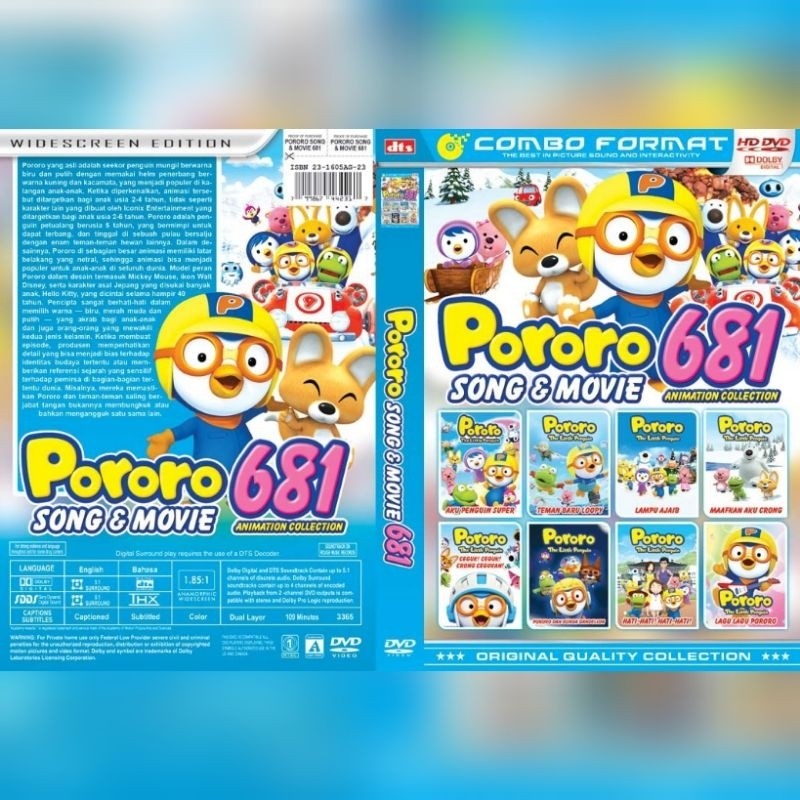 Jual Kaset Film Animasi PORORO SONG & MOVIE 681 / 682 - 2023 - HD | Shopee Indonesia