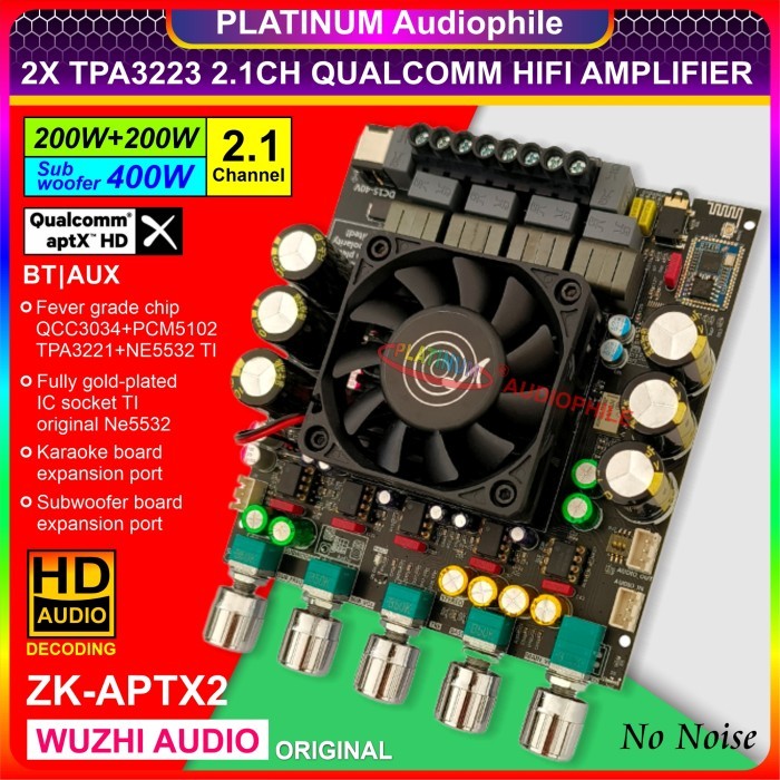 Jual JT99 TPA3223 Amplifier 2.1 CH QUALCOMM APTX HD Bluetooth Hifi ...