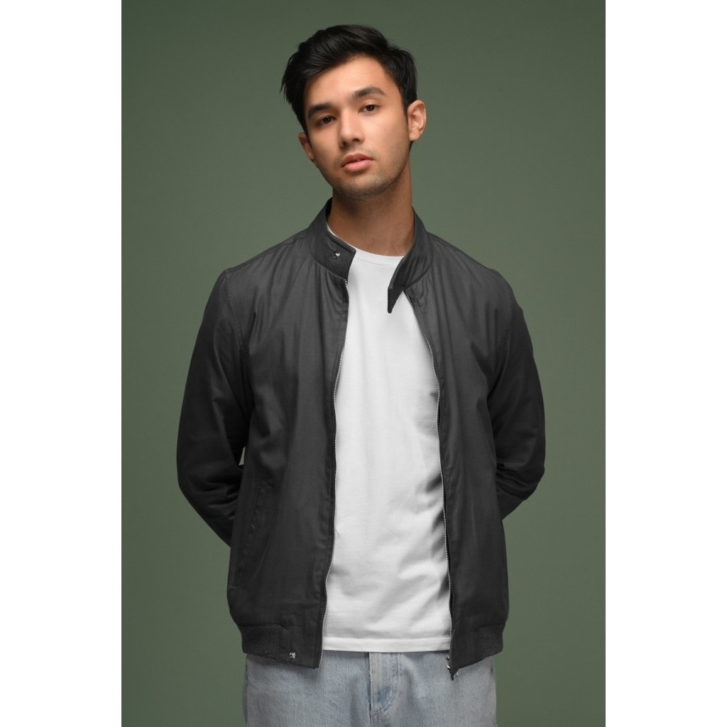 Jual COD -JAKET PREPP STUDIO HARRINGTON JACKET DARK GREY - L | Shopee ...