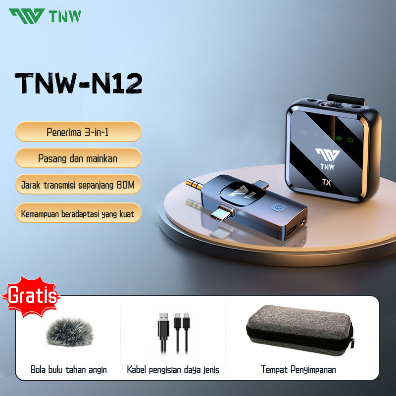 Jual TNW N12/N13 Wireless Microphone Clip On 2 Mikrofon Clip On ...