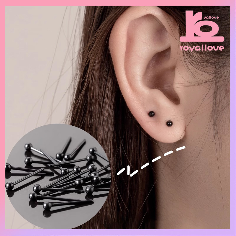 Jual COD Round Ball Type Ear Piercing ，Earrings Resin Cone Ear Stick ...