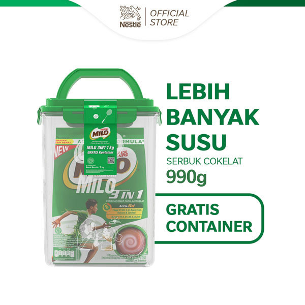 Jual NESTL Milo 3in1 ACTIV-GO Pouch 990g Free Milo Container | Shopee ...