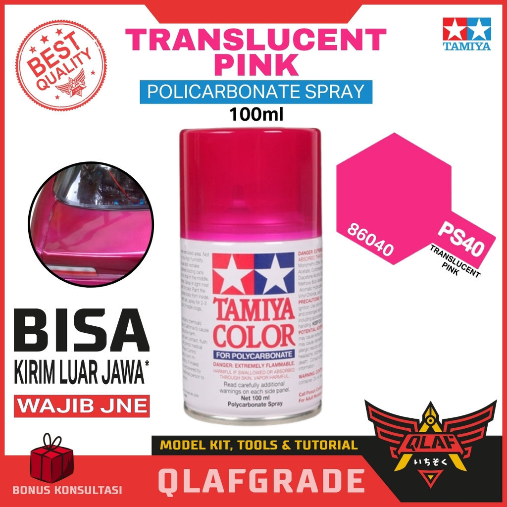 Jual PS-40 TRANSLUCENT PINK Tamiya Polycarbonate RC paint spray can PS ...