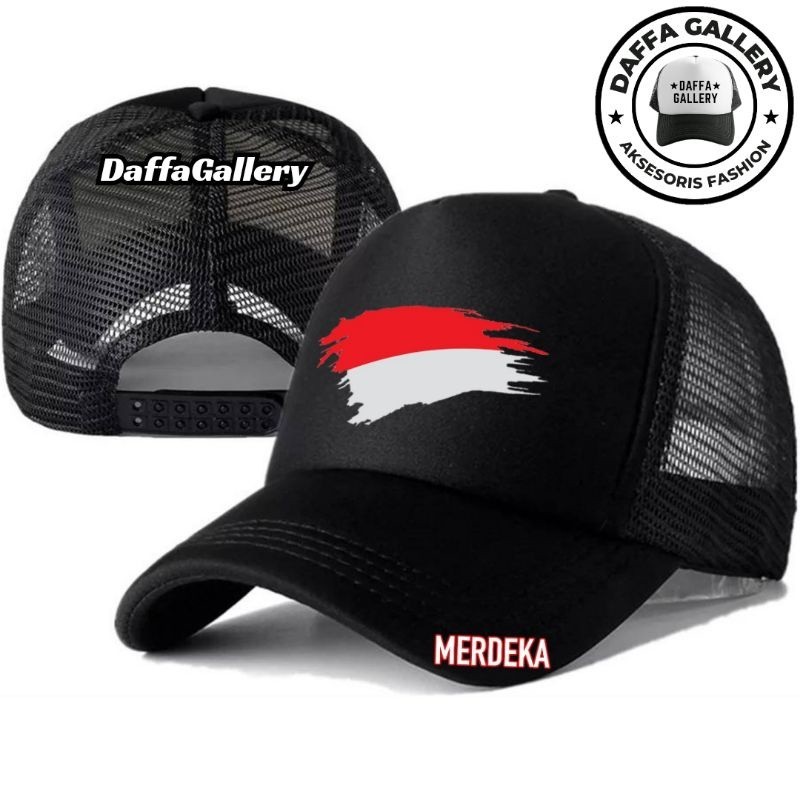 Jual Daffaa Gallery Topi Trucker BENDERA INDONESIA - Topi Distro ...