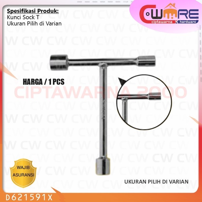Jual Kunci Sok Sock T putih 3 ukuran Socket Wrench 8 9 10 12 14 mm ...
