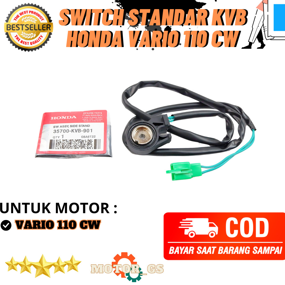 Jual Switch Standar KVB Motor Vario 110 CW / Switch Assy Side Stand ...