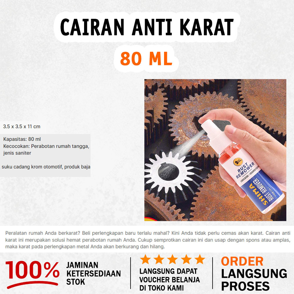 Jual Cairan Anti Karat Menghilangkan Karat Secara Ajaib Kapasitas 80ml ...