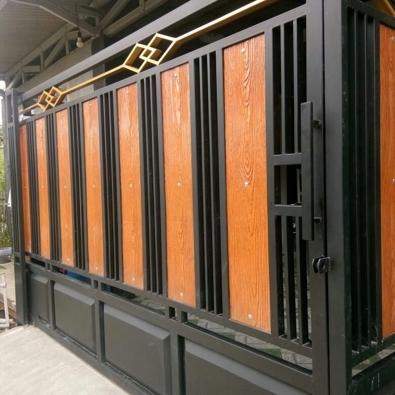 Jual pagar minimalis grc motif kayu murah | Shopee Indonesia