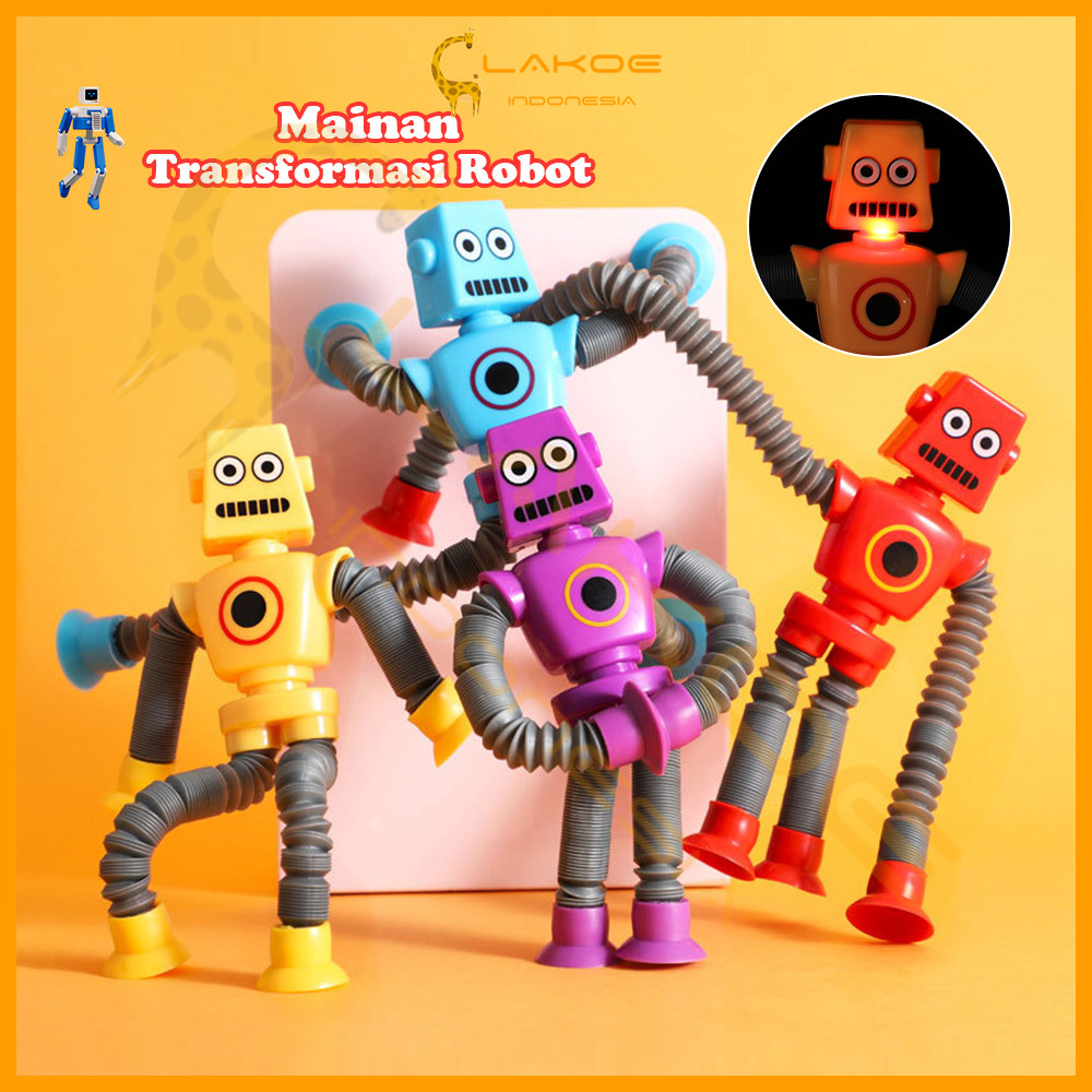 Jual LAKOE LED mainan edukasi anak robot suction cup tabung teleskopik ...