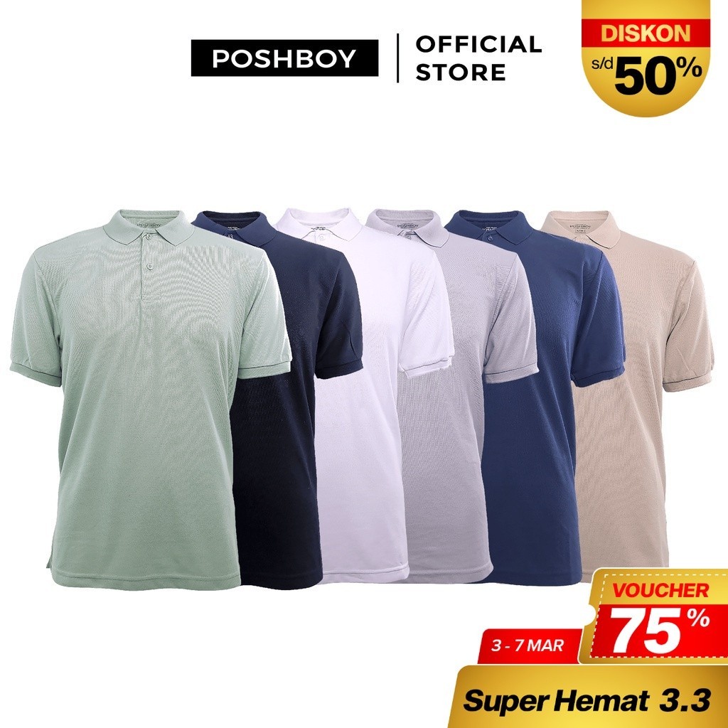 Jual POSHBOY Kaos Kerah Pria Lengan Pendek Size S-XXL New York Polo Shirt Pique PF-7H2 | Shopee ...