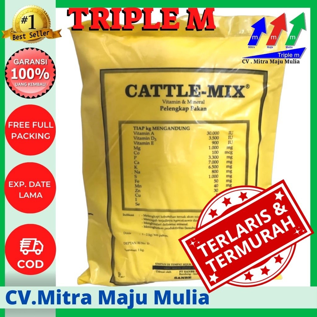 Jual Premix CattleMix Sanbe Cattle mix mineral penggemukan hewan ternak ...
