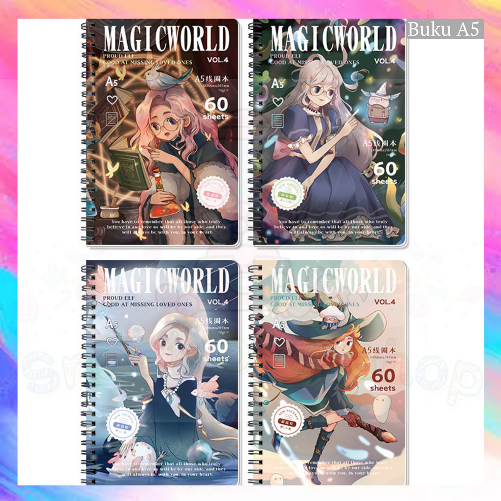Jual Buku Tulis A5 /Notebook A5/Buku Tulis Sekolah isi 60 lembar Magic ...