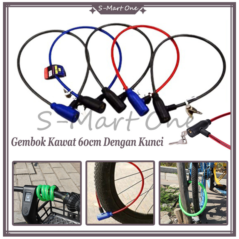 Jual Pentol Baja Karet Kawat Ban Anti Maling/Gembok Sepeda Kawat 60cm ...
