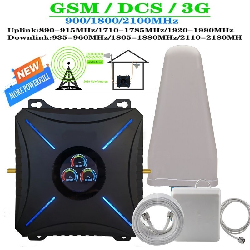 Jual BARU PENGUAT SINYAL HP TRIBAND 900 1800 2100 4G GSM SIGNAL BOOSTER MESIN EDC JARINGAN ...