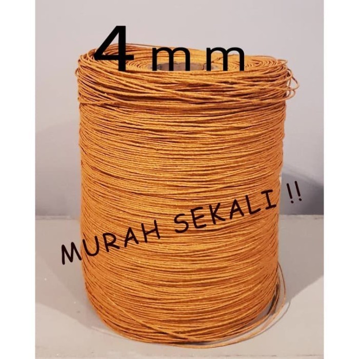 Jual tali kertas 4 mm untuk paper bag kraft coklat samson 100m | Shopee ...