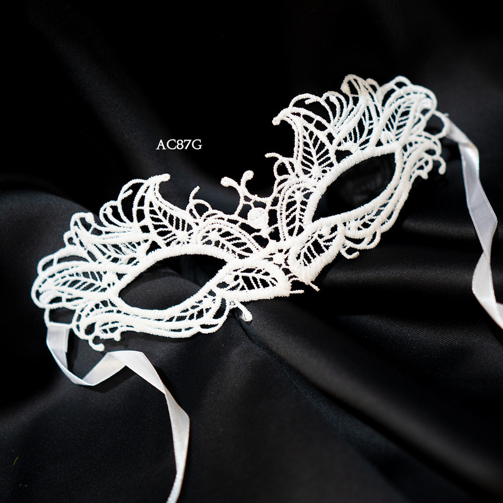 Jual Topeng Mata Halloween Party Series Costume Brokat Putih Ac87G ...