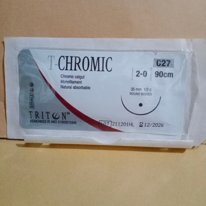 Jual T CHROMIC 2/0 roundbodied (Cromic, absorbable) - 2/0 C96 | Shopee ...
