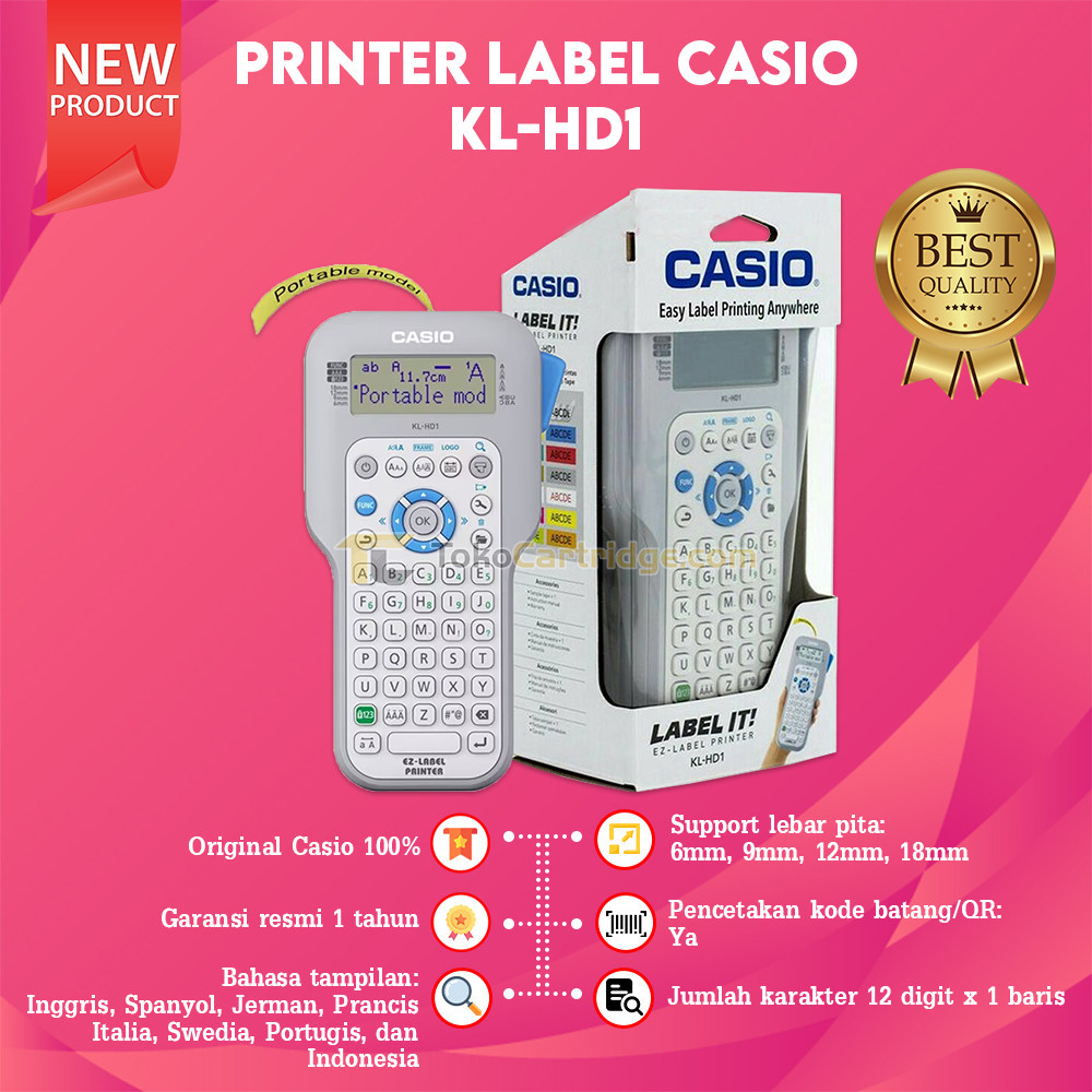 Jual Casio Label Printer KL-HD1 Mesin Labeling Printer Garansi Original New | Shopee Indonesia