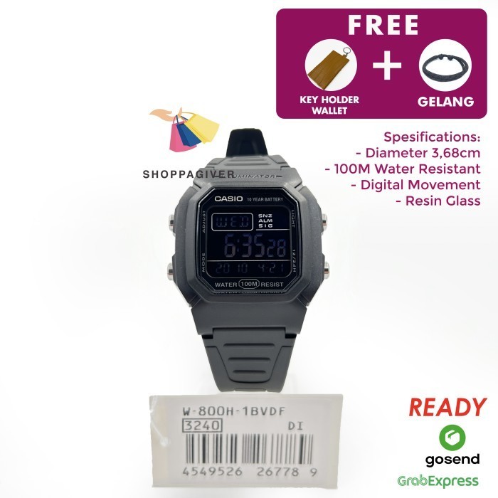 Jual JAM TANGAN PRIA Original CASIO DIGITAL W-800H-1B / W-800H-1BVDF Bergaransi | Shopee Indonesia