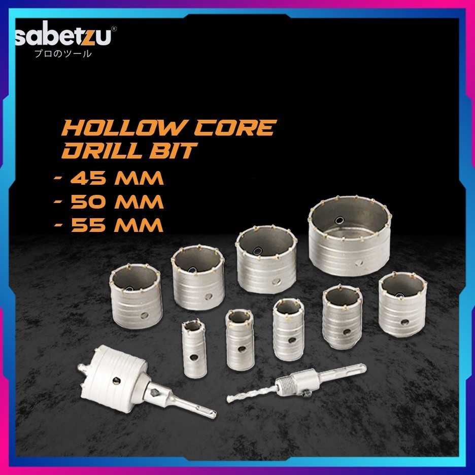 Jual Hollow Core Drill Bit SDS Adaptor 45mm 50mm 55mm Mata Kepala Bor ...