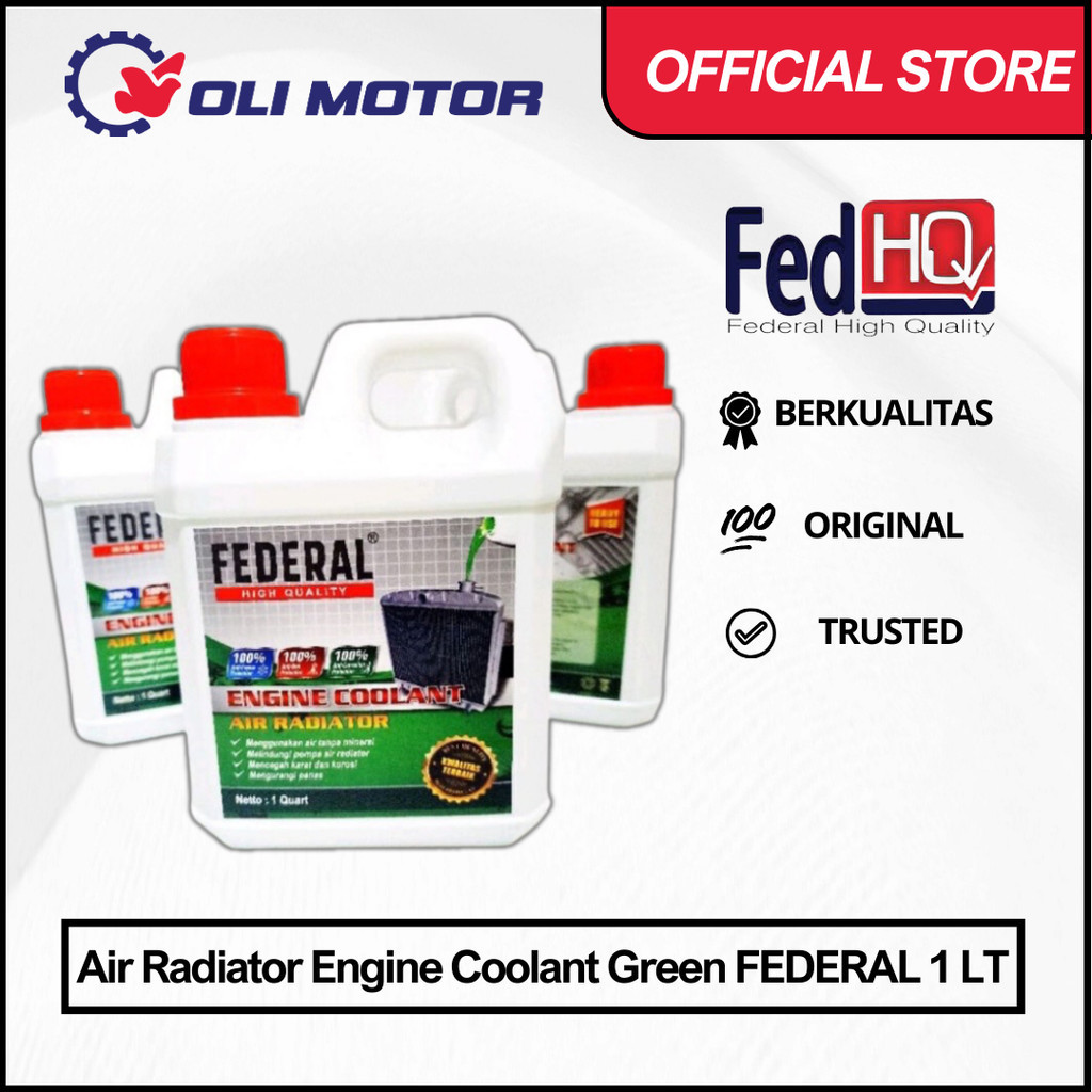 Jual Air Radiator Engine Coolant Green FEDERAL 1 LT | Shopee Indonesia
