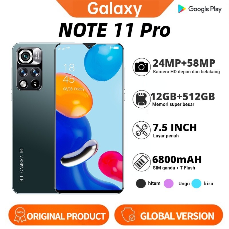 Jual 【hp murah COD】 NOTE 11 Pro 5g hp murah handphone original Ram 12GB ...