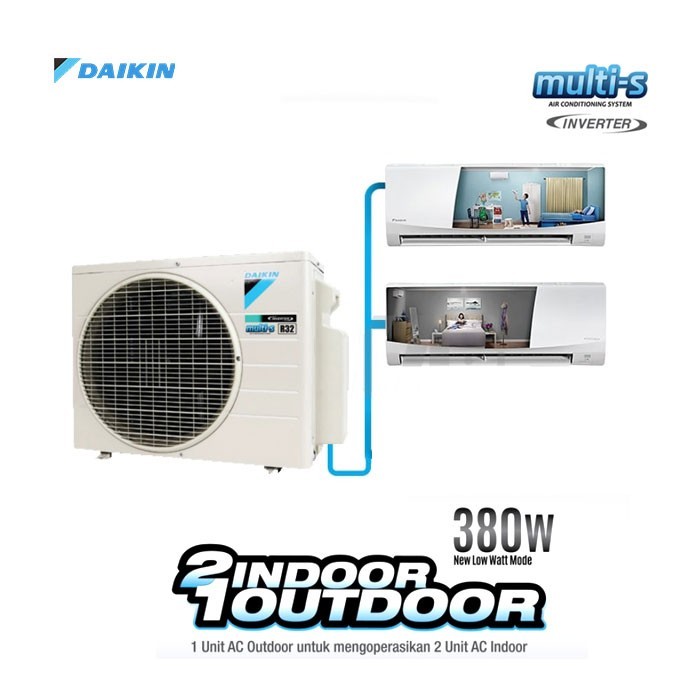 Jual AC DAIKIN Multi S 3/4PK + 1PK - Daikin Multi S 2 Koneksi 2 - Daikin | Shopee Indonesia