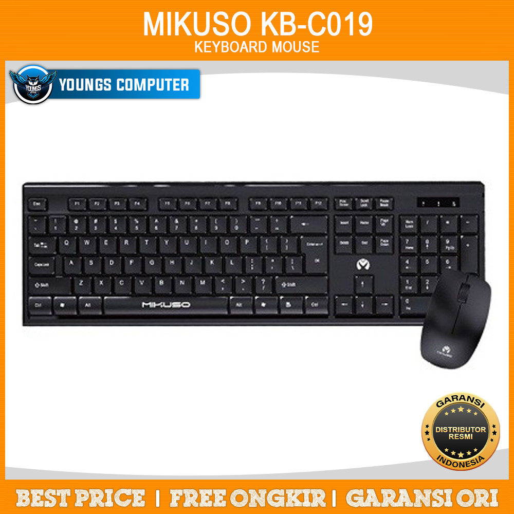 Jual MIKUSO KB-C019 KEYBOARD MOUSE COMBO WIRELESS USB RECEIVER | Shopee ...
