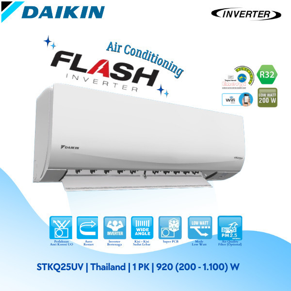 Jual Daikin AC Split Flash Inverter 1 PK Thailand R32 STKQ25UV / FTKQ25UVM4 | Shopee Indonesia