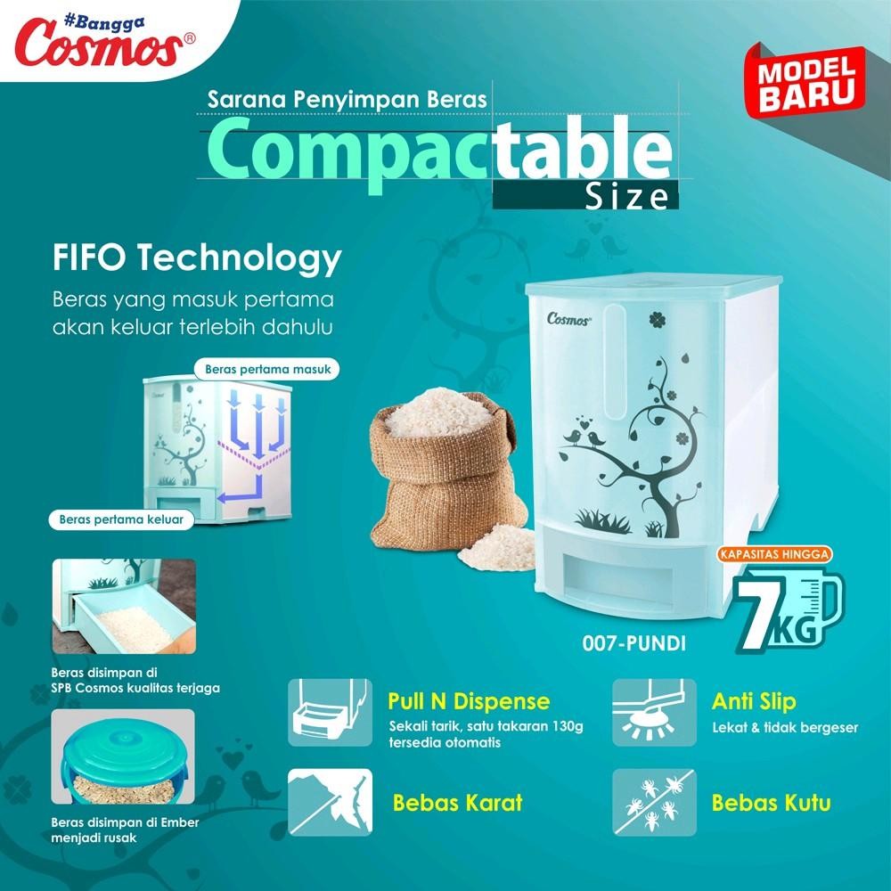 Jual Cosmos 007 Pundi Sarana Penyimpanan Beras Kapasitas 7Kg Rice Box Cosmos 007 Pundi Dispenser ...