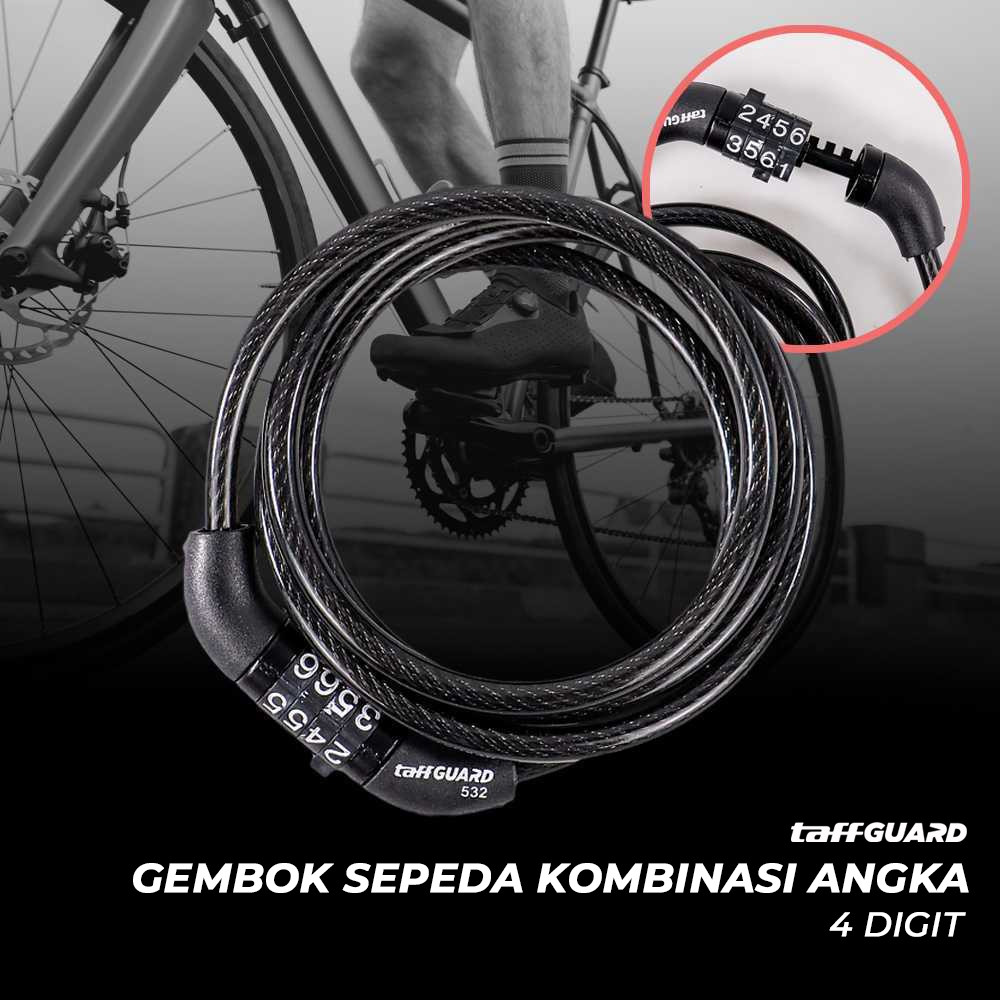 Jual TaffGUARD Gembok Sepeda Bicycle Lock Kombinasi Angka 4 Digit 1M ...