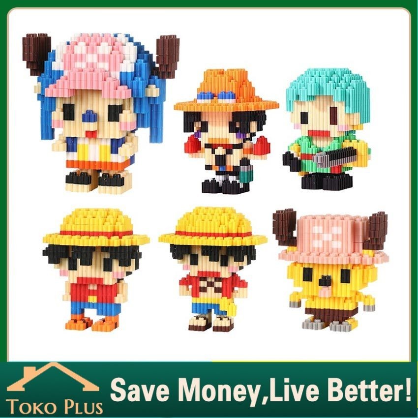 Jual Nano Block Anime One Piece Luffy Zoro Chopper Ace Mini Building ...