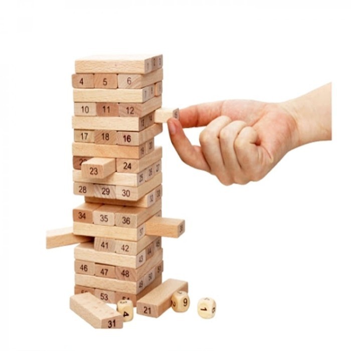 Jual Mainan Balok Kayu Dadu Tower Angka | Shopee Indonesia