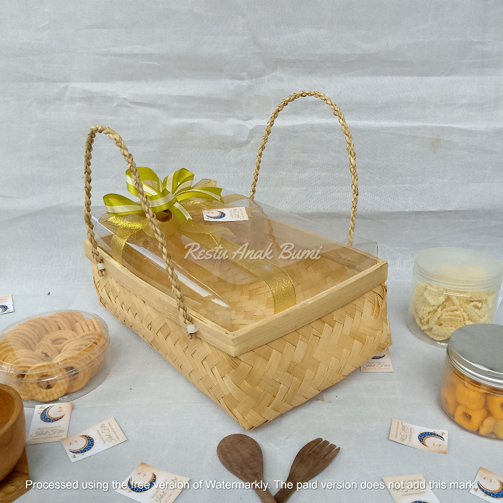 Jual (BMT) besek hantaran seserahan dan wadah parsel dan hampers B089 Besek Mika Tinggi Pita ...