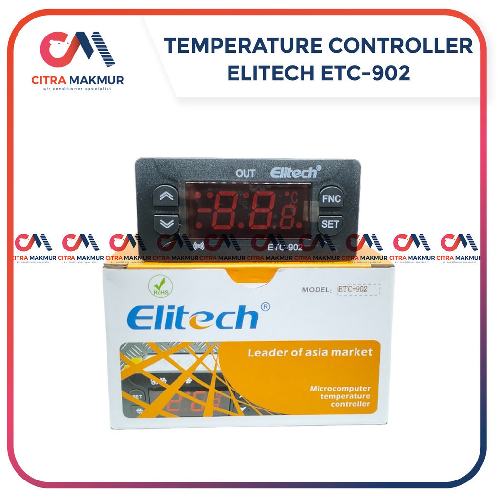 Jual Elitech Temperature Controller Thermostat Kulkas ETC 902 1 Sensor Suhu Defrost Panel ...
