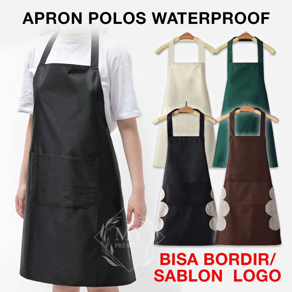 Jual Celemek Masak Waterproof Apron Polos Anti Minyak Anti Air Bahan ...
