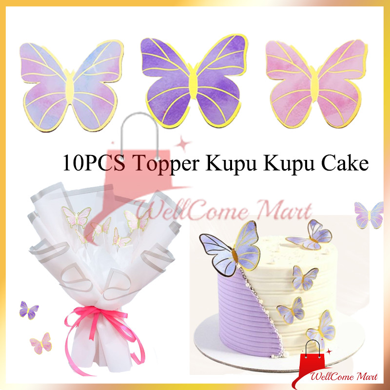 Jual Topper Kupu Kupu Cake / 10PCS Topper Kupu Kupu Sisipan Kue / 10pcs ...
